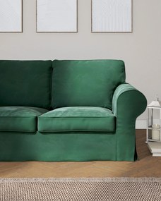Potah na pohovku IKEA  Ektorp 2-místná, nerozkládací barva zelená látka lesklé, sametová