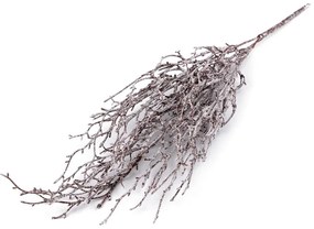Umělá větvička s glitry 40 cm - hnědá přírodní stříbrná