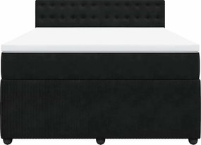 Box spring postel s matrací černá 160x200 cm samet 3290096