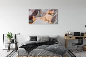 akrylový obraz Čtenář cat 125x50 cm