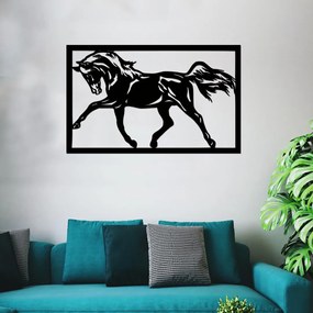 dřevo života Dřevěný obraz Kůň Rozměry (cm): 60x36, Barevný vzor: Černá
