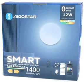 Aigostar - LED RGBW Stmívatelné nás. svítidlo MESH Smart LED/12W/230V + DO bílá