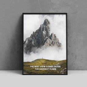 Pixada Hardest Climb- motivační obraz Velikost: B2 - 50x70 cm, Volba rámu: plakát bez rámu