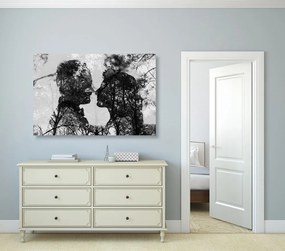 Obraz podoba lásky v černobílém provedení - 120x80 cm