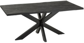 OnaDnes -20% Černý mangový jídelní stůl J-line Gary 200 x 90 cm