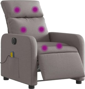 Elektrické masážní polohovací křeslo taupe textil 3206697