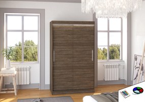 ADRK Furniture Posuvná skříň s LED osvětlením COLLIN 120 ADRK-SW-COL-CH-120+L