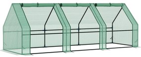 Outsunny skleník rajčatový dům studený rám 270x90x90cm zelený pro zahradu balkon a rostliny
