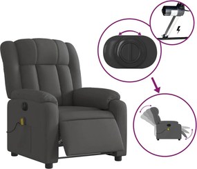 Elektrické masážní polohovací křeslo tmavě šedé textil 3205305