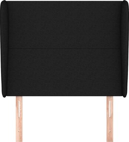 Čelo postele typu ušák černé 103x23x118/128 cm textil 3117668