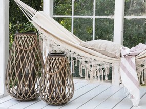 Béžová režná bavlněná hamaka se střapci Hammock - 150*245 cm