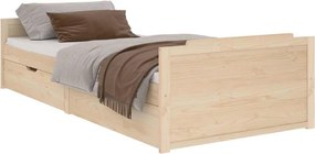 Rám postele se zásuvkami masivní borové dřevo 90 x 200 cm 322159
