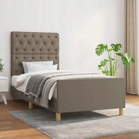 Rám Postele Bez Matrace Textil Taupe Prošívaný design 80 x 200 cm