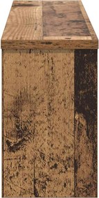 věšák, nástěnný, 4 poličky, háčky, kompozitní dřevo, 26x75x16 cm, staré dřevo, Dekorino TK20260021