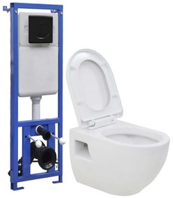 Závěsná toaleta s podomítkovou vysokou nádržkou keramická