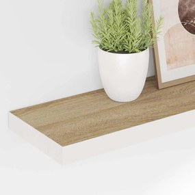 Plovoucí nástěnné police 4 ks dub a bílé 120x23,5x3,8 cm MDF 326587