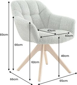 Designová otočná židle Vallerina šalvějová zelená / dub