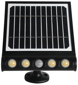 Exteriérové ​​solární LED svítidlo Talent, 4x LED 8w, černá, pohybový senzor