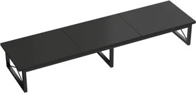 HOMCOM Podstavec pro monitor na psací stůl, dřevěné zvýšení s 2 úložnými přihrádkami, černá