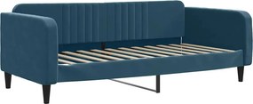 Válenda s přistýlkou a zásuvkami modrá 90 x 200 cm samet 3197134