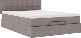 Osmanský postel s matrací taupe 140x200 cm textil 3311467