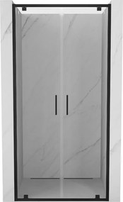 Mexen Exo dvoukřídlé sprchové dveře 90 cm, transparentní, černé - 8182-090-000-70-00