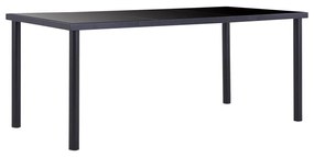 Jídelní stůl černý 180 x 90 x 75 cm tvrzené sklo