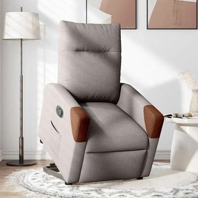 Zvedací polohovací křeslo taupe textil 3324011