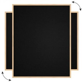 Allboards Černá korková tabule v dřevěném rámu 100x80 cm,TKBLACK108D