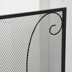 HOMCOM Krbová mřížka Krbová mřížka 3 panely výklopná Ochranná mřížka proti jiskrám Ochranná mřížka na kamna Kovová černá 1325 x 765cm pro bezpečný pr…