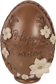 Čoko vajíčko s králíčkem a květy Happy Easter - Ø 9*13 cm
