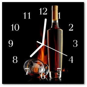 Nástenné skleněné hodiny alkohol 30x30 cm