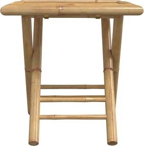 3dílný skládací bistro set s krémově bílými poduškami bambus 3208931