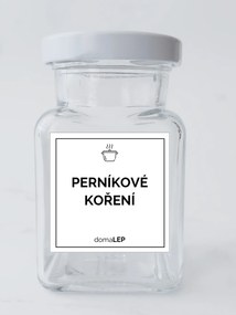 Samolepka na kořenky PERNÍKOVÉ KOŘENÍ bílá 5 × 5 cm tučné písmo