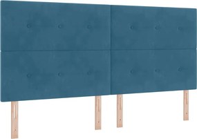 Postel s boxspringem s čelo Tmavě modrá 200 x 200 cm samet 3340950