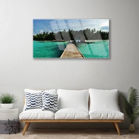 akrylový obraz Moře Most Architektura 100x50 cm