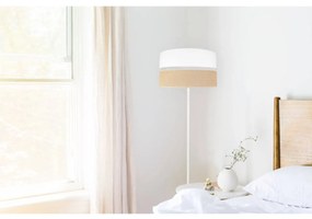 Podlahová lampa JUTA, 1x jutové/bílé textilní stínítko, O, W