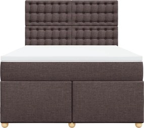Box spring postel s matrací tmavě hnědá 140x190 cm textil 3291292