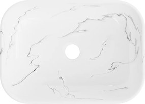 Mexen Rita, umyvadlo na desku 455x325x135 mm, bílá-imitace bílého kamene, 21084583