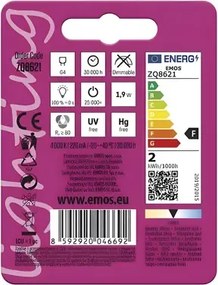 EMOS Classic JC / Žárovka / G4 / 12V / 1,9 W / 200 lm / 4000 K neutrál