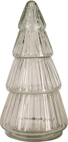 Transparentní skleněná dóza ve tvaru stromku - Ø 11*21 cm