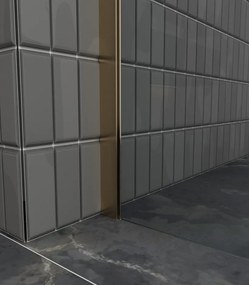 Erga Paris, sprchová zástěna Walk-In 30x200 cm, 8mm šedé sklo, zlatý matný profil, ERG-V02-PARIS-030x200-GR-GB