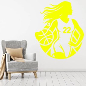 Živá Zeď Samolepka na zeď Basketbalistka s vlastním číslem Barva: černá