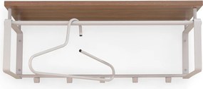 Ocelový nástěnný věšák v přírodní barvě/taupe s poličkou 70 cm Rex – Spinder Design