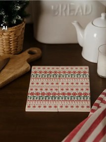 Sinsay - Vánoční vzorované podtácky pod hrnek 4 pack - zelená