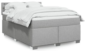 Box spring postel s matrací světle šedá 160 x 200 cm textil 3285953