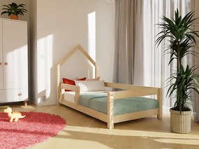 Benlemi Dětská postel domeček POPPI s bočnicí Zvolte barvu: Petrolejová, Zvolte rozměr: 90x190 cm, Zvolte stranu: Vpravo