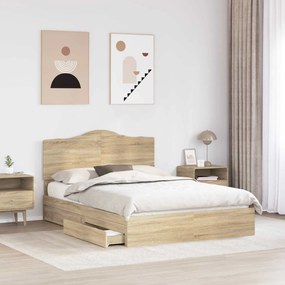 Postel s úložným prostorem se zásuvkou Sonoma dub 160 x 200 cm 3413487
