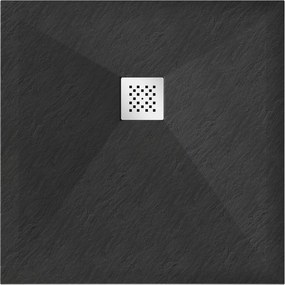 Mexen Stone+ kompozitní čtvercová sprchová vana 70 x 70 cm, Černá - 44707070