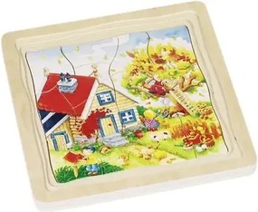GOKI Vývojové dřevěné puzzle Roční období / od 3 let